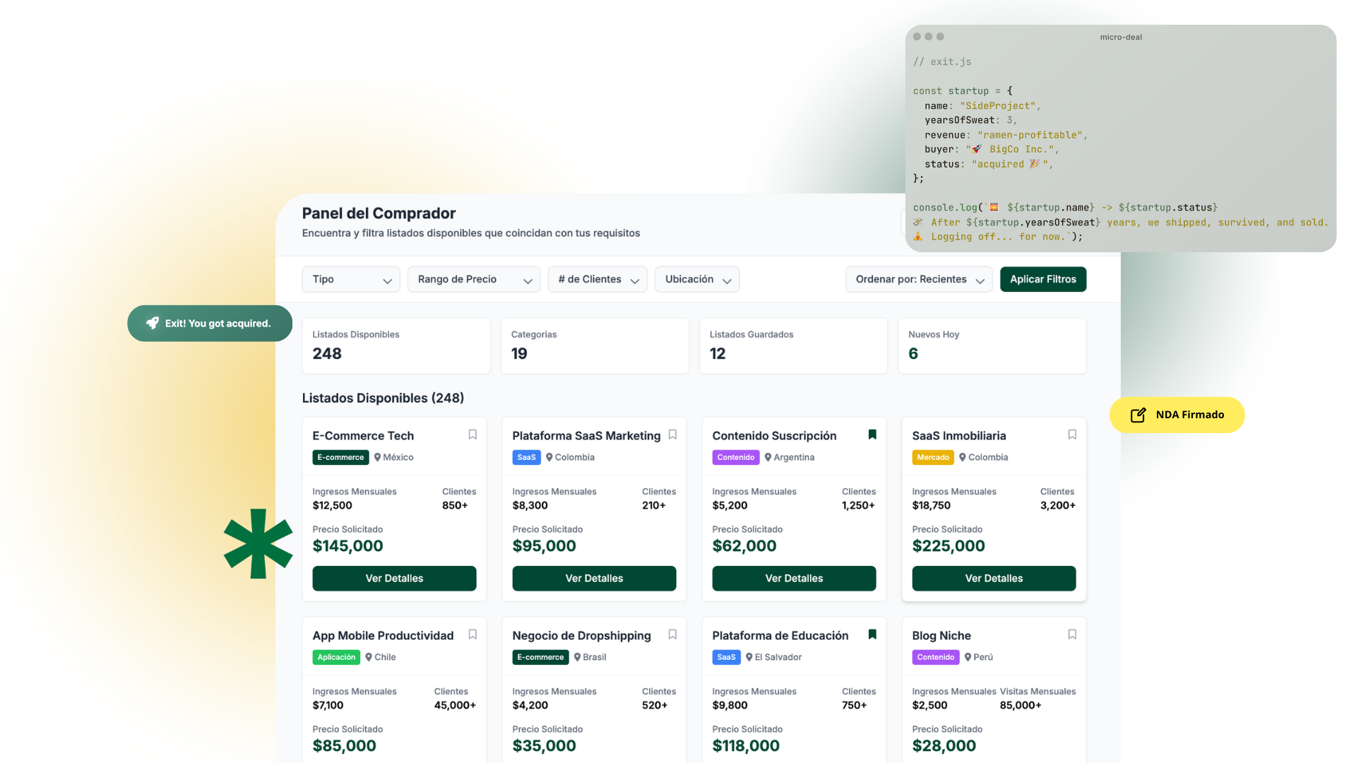 Micro Deal - Marketplace para la compra y venta de Micro-SaaS